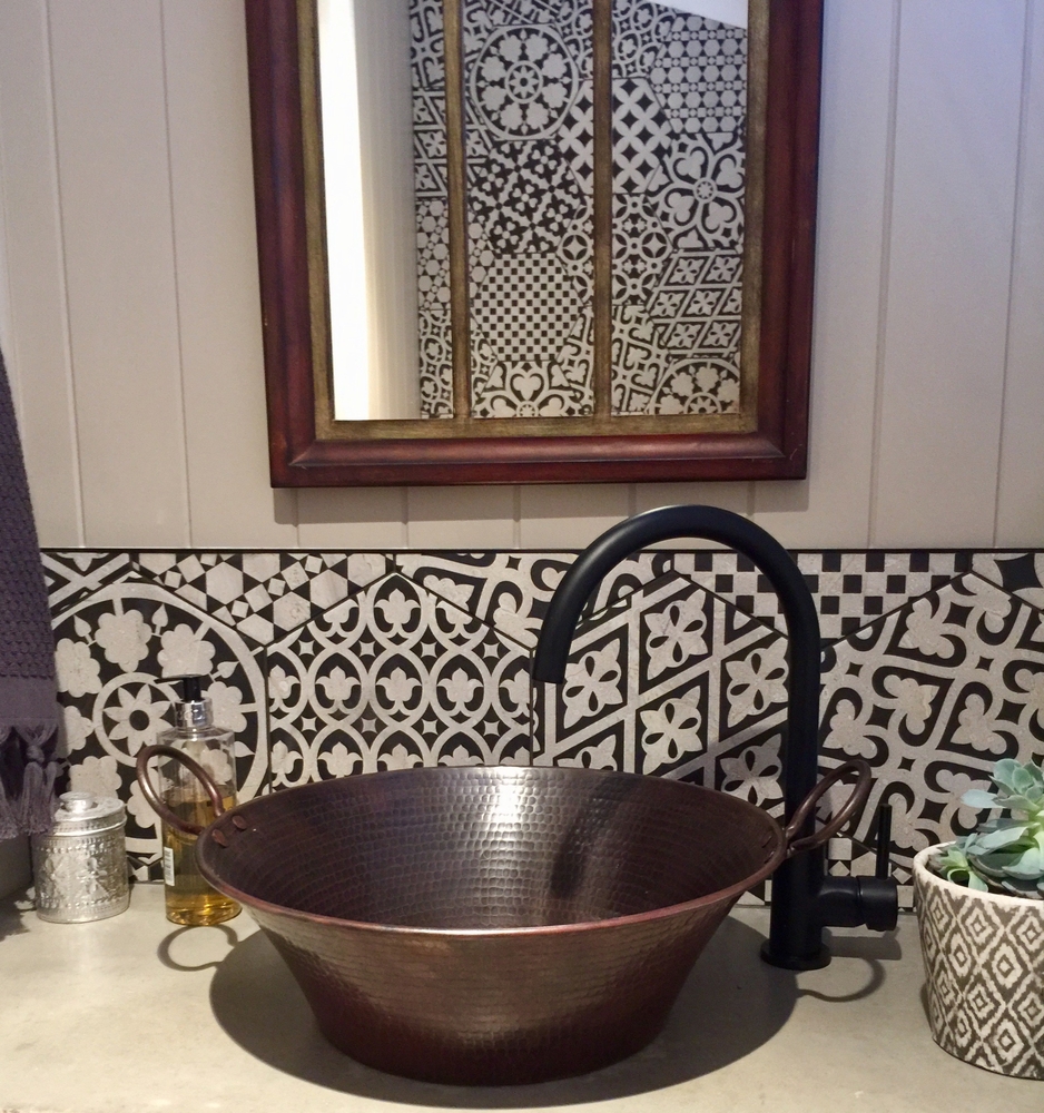 16" Vintage Copper Cazo Bathroom Vessel Sink with Handles | Vessel Sinks