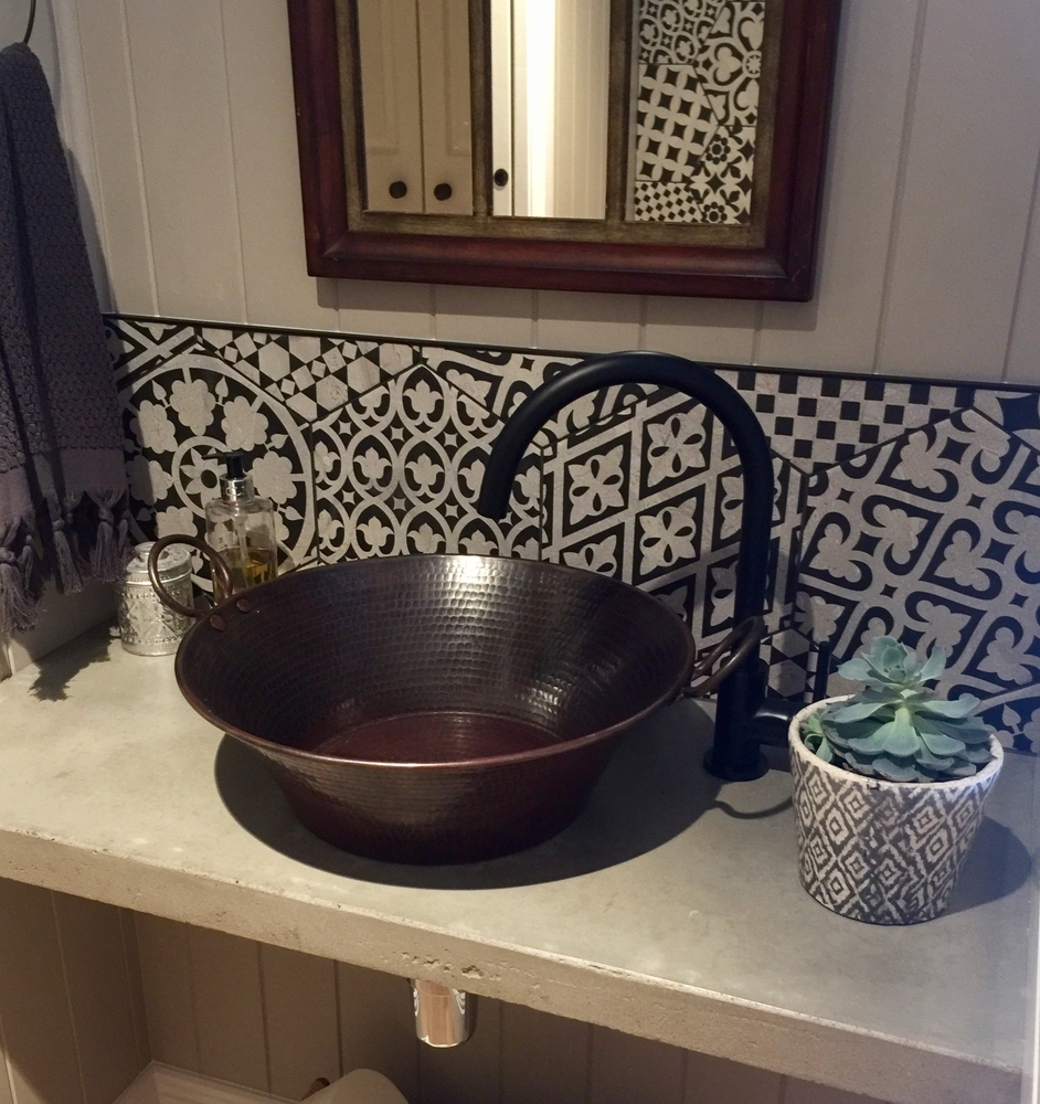 16" Vintage Copper Cazo Bathroom Vessel Sink with Handles | Vessel Sinks