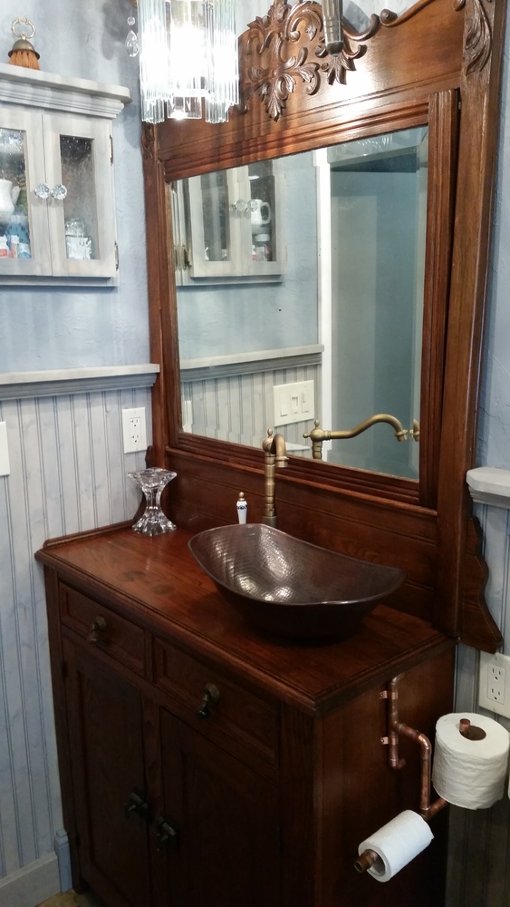 17" Oval Roman Copper Bath Sink | Vessel Sinks