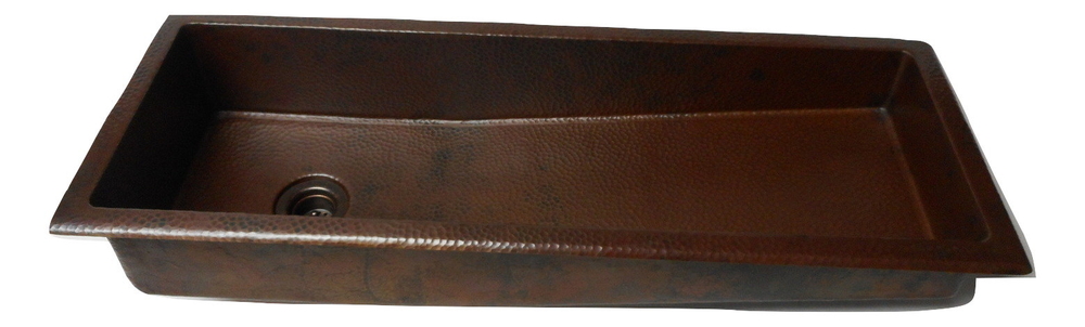 30" Sloped Rectangle Hammered Copper Bar / Prep Sink | Wet Bar Sinks