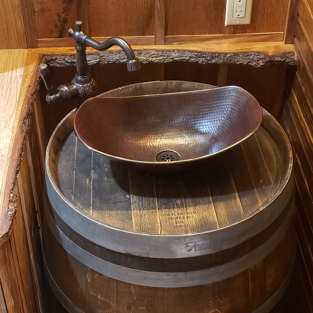 17" Oval Copper Bath Sink Roman Sleigh Design for Small Areas | Vessel ...