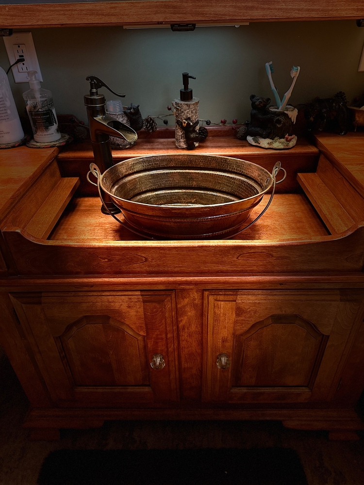 16" Oval Copper BUCKET Style Vessel Bath Sink | Bucket Sinks