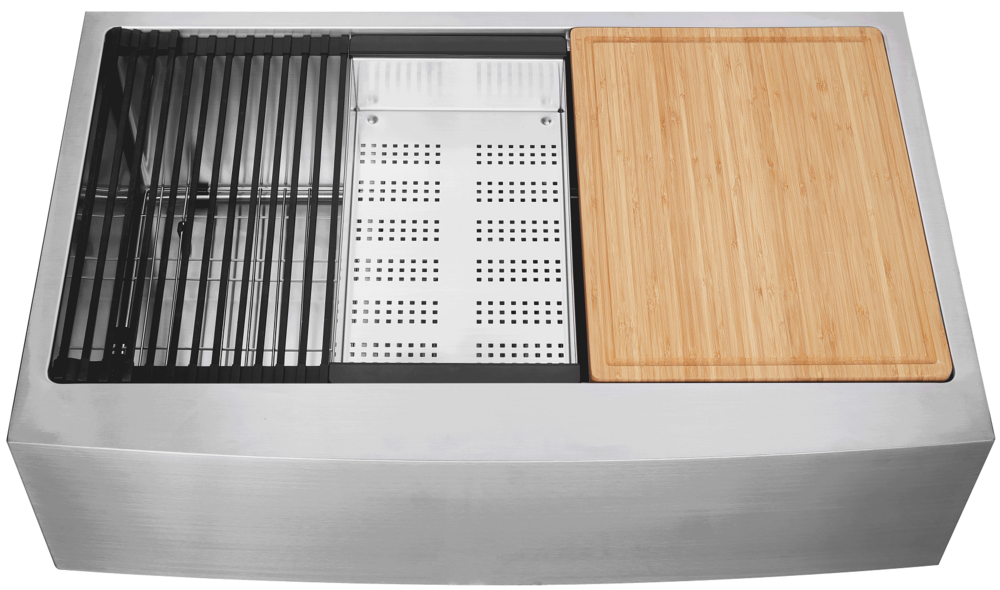 Ridge Work Station 33" Stainless Steel Kitchen Sink | Farmhouse ...