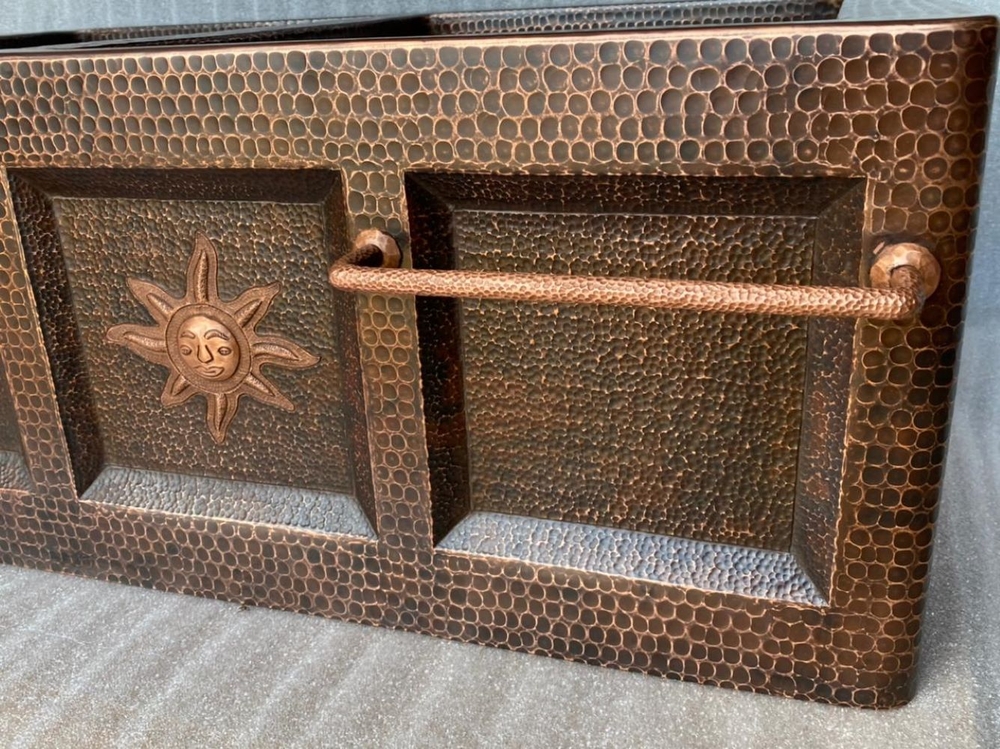 33" Copper Kitchen Farmhouse Sink 9" Apron Front 60/40 Double Well