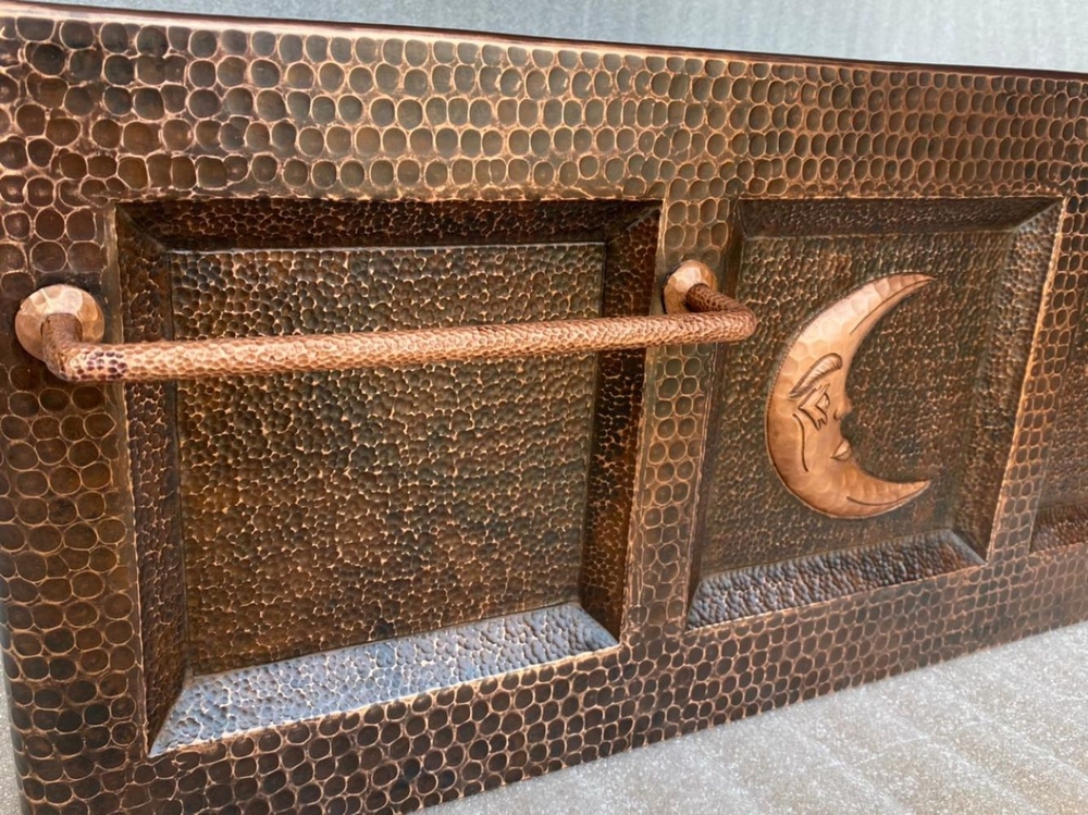 33" Copper Kitchen Farmhouse Sink 9" Apron Front 60/40 Double Well