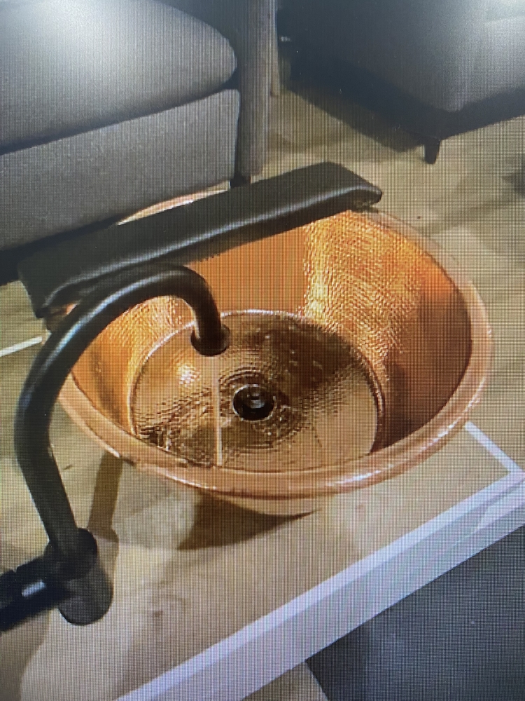 20" Copper Pedicure Foot Spa Bowl Shiny Penny Patina | Pedicure Bowls