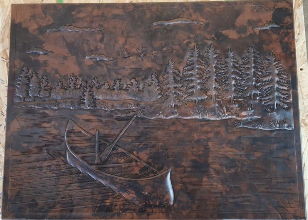 Large 30" x 30" Boat Dock Copper Tile Backsplash | Copper Tiles