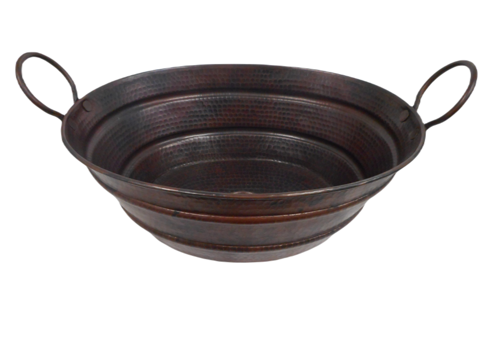 16" Oval Copper CAZO Vessel Bathroom Sink with Handles | Vessel Sinks