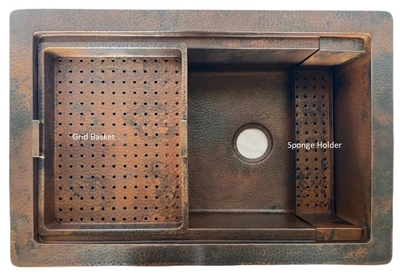 Copper Kitchen Workstation Sink Accessories Available | Workstation Sink